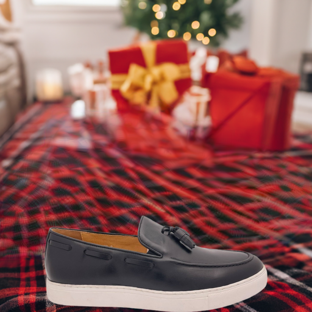 Leather Tassel Slip-On Sneakers: The Tyler by Augustino Luxe